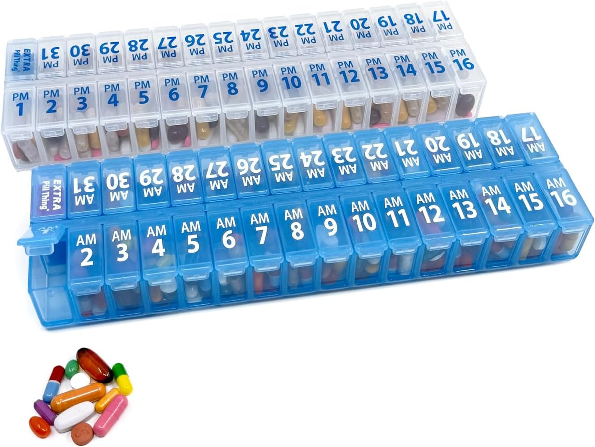 EXTRA LARGE Twice-a-Day (AM/PM) Monthly Pill Planner Set – Pill Thing