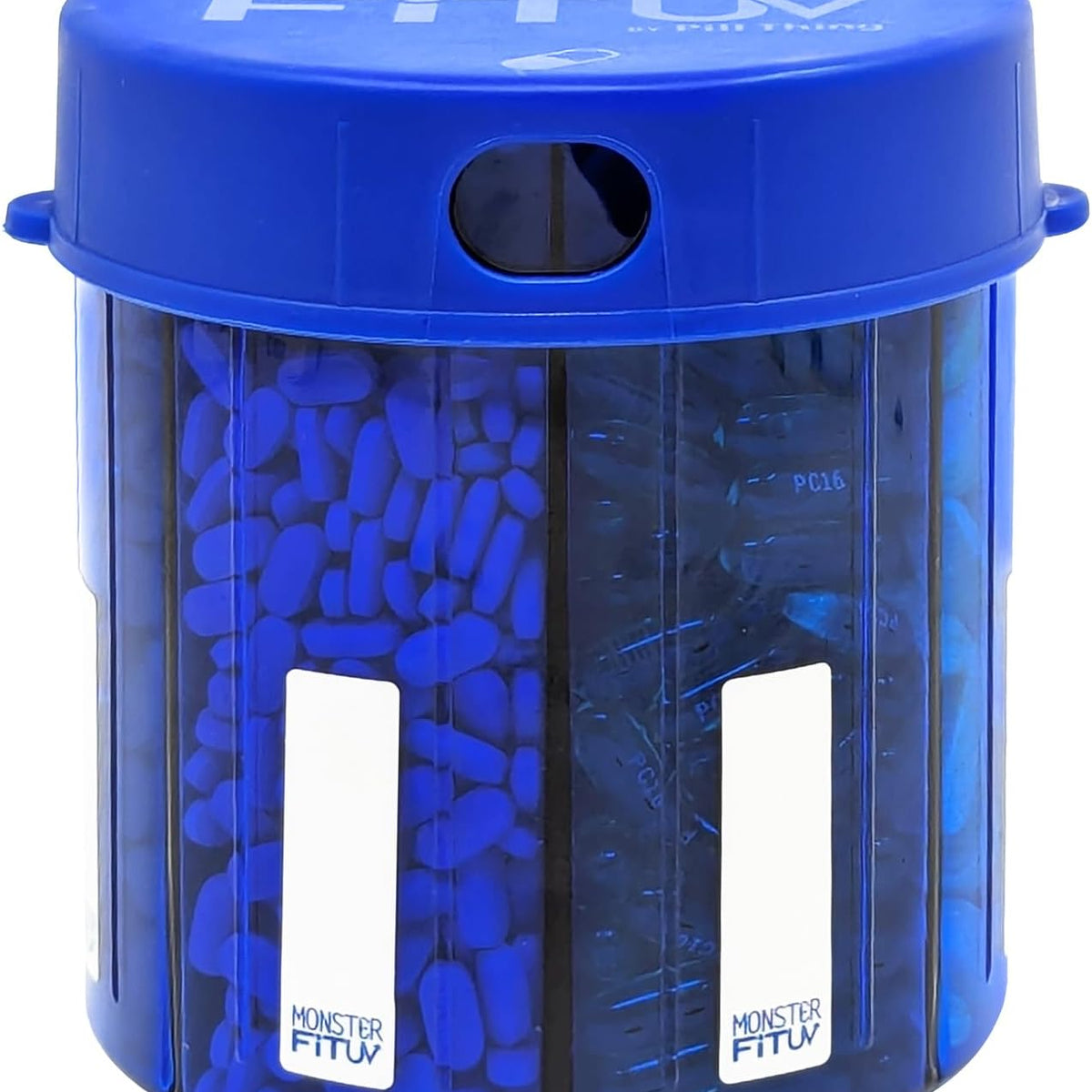 Monster Pill Dispenser with Compartment Labels - Great for Supplements ...
