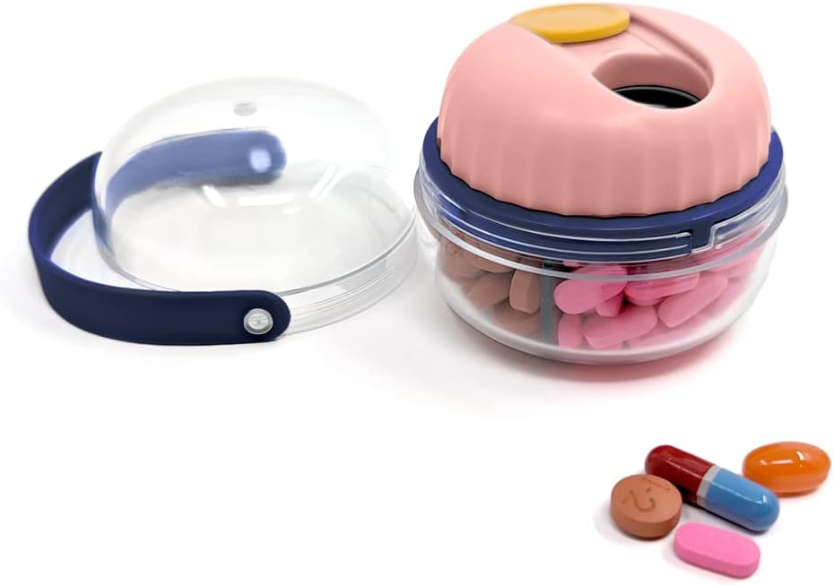 Mini/Mini Junior Pill Dispenser Organizer Bottle, Daily Travel Medicat ...