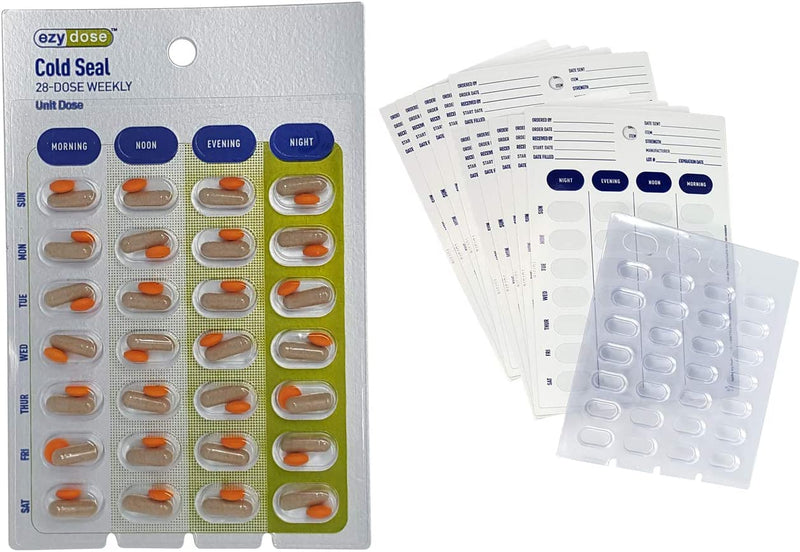 Weekly or Monthly, Medication Blister Pack Refill Set Cold Seal - Incl ...