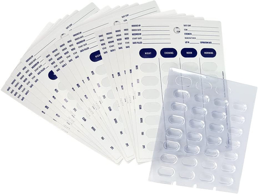 Weekly or Monthly, Medication Blister Pack Refill Set Cold Seal - Incl ...