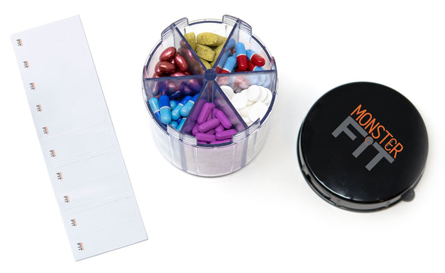 Monster Jr Pill Dispenser with Compartment Labels – Pill Thing