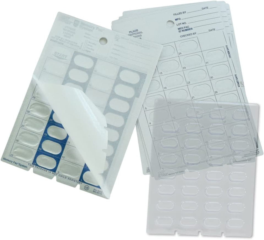 Weekly or Monthly, Medication Blister Pack Refill Set Cold Seal - Incl ...